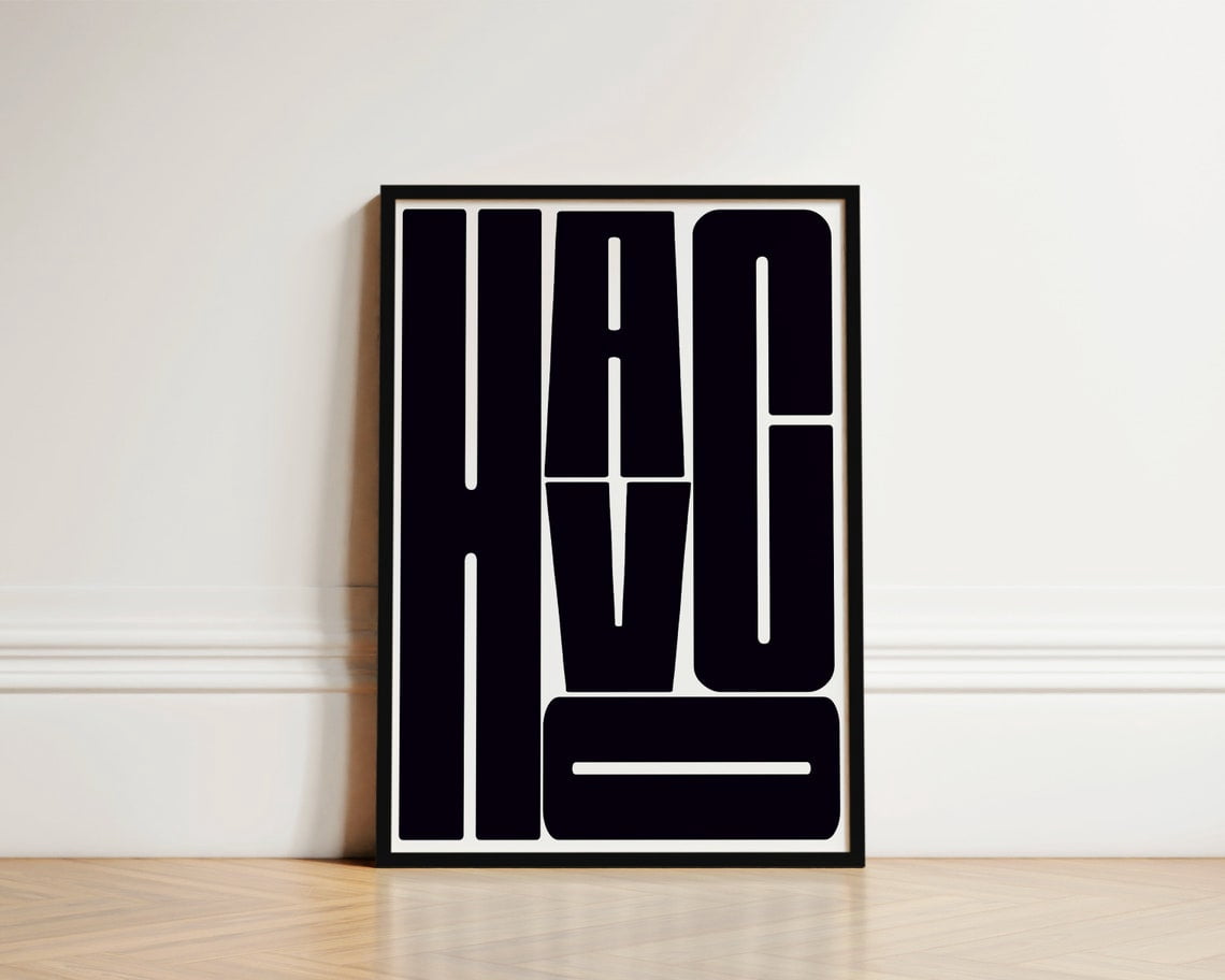 Modroom Havoc Typography Jumbled Print, Aesthetic Room Decor, Trendy ...