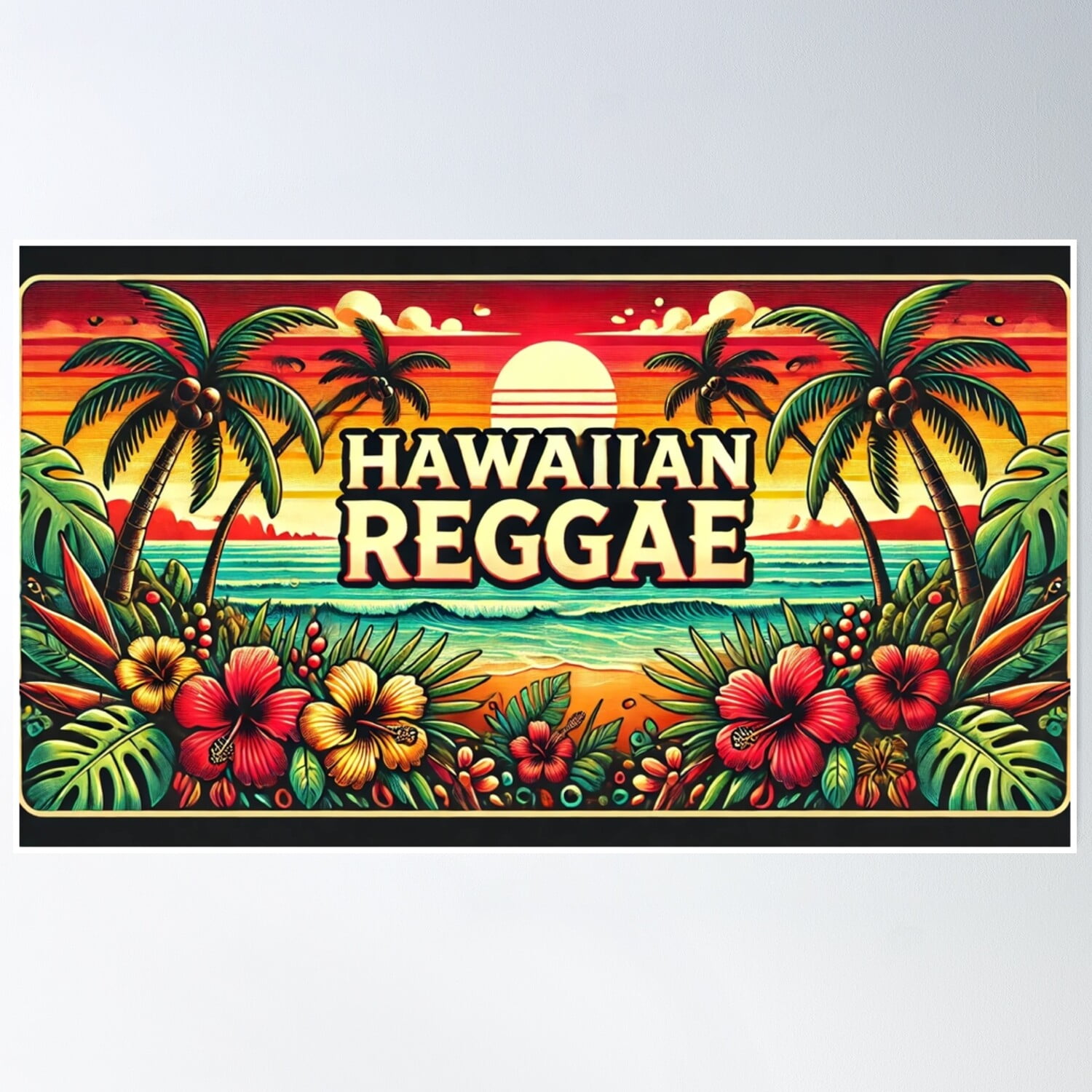 Modroom Hawaiian Reggae Tropical Sunset – Paradise Island Design With ...