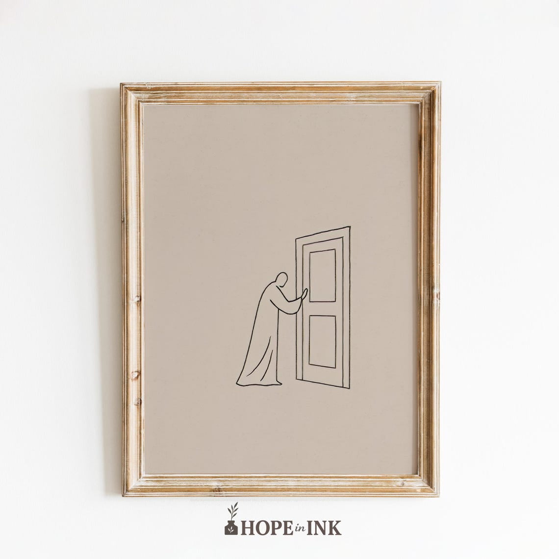 Modroom He Stands At The Door Poster - Minimalist Christian Poster ...