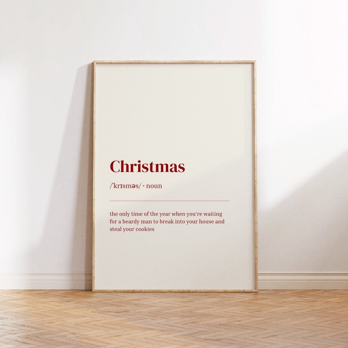 Modroom Holiday Definition Wall Art Cute Festive Poster Minimalist ...