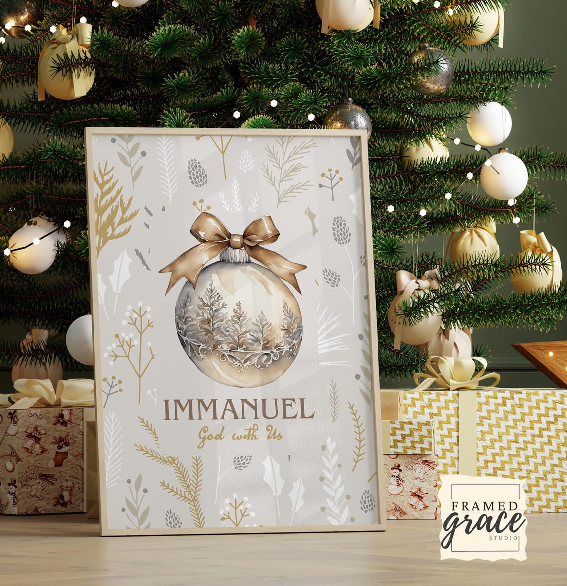 Modroom Holiday Wall Art, Immanuel God Is With Us Scripture, Holiday ...