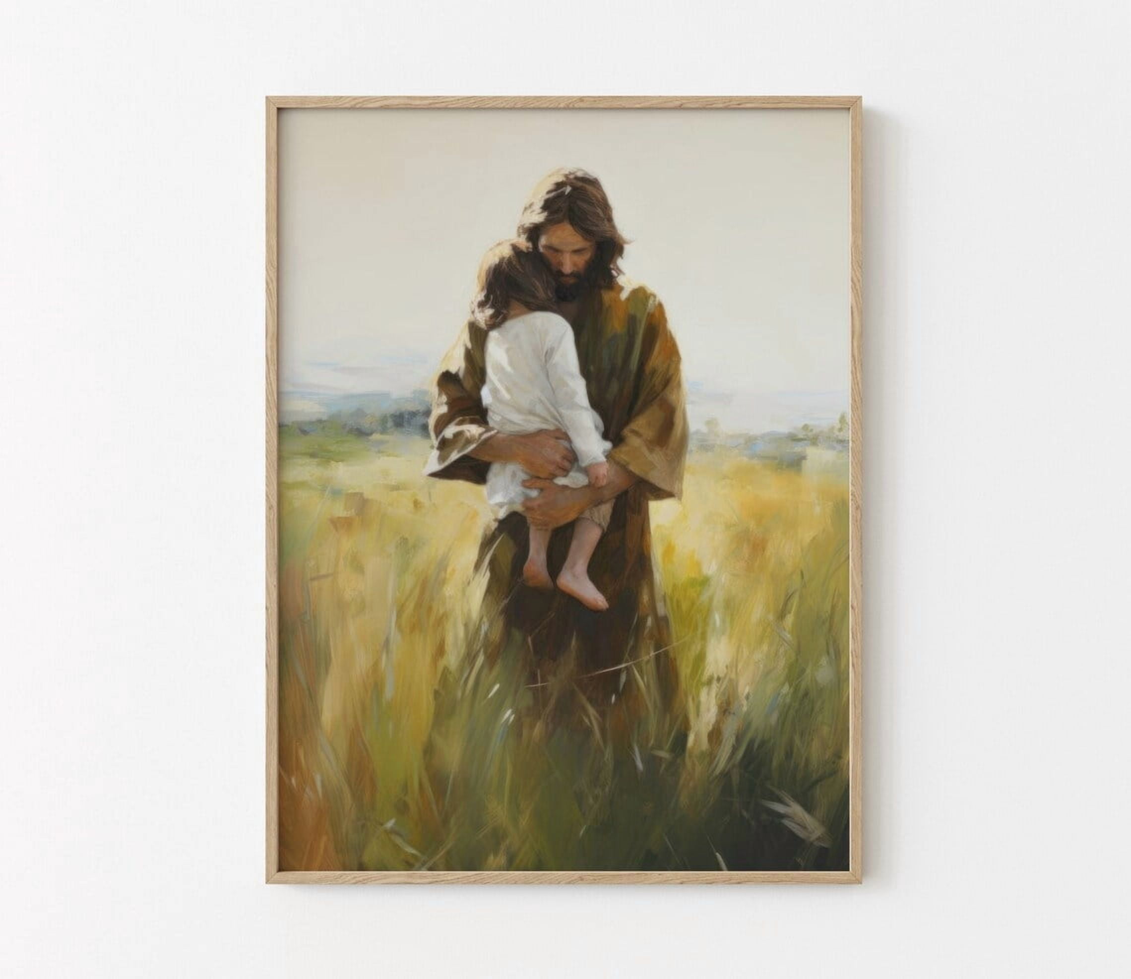 Modroom Holy Embrace Print, Jesus Portrait, Jesus Print, Jesus Wall Art ...