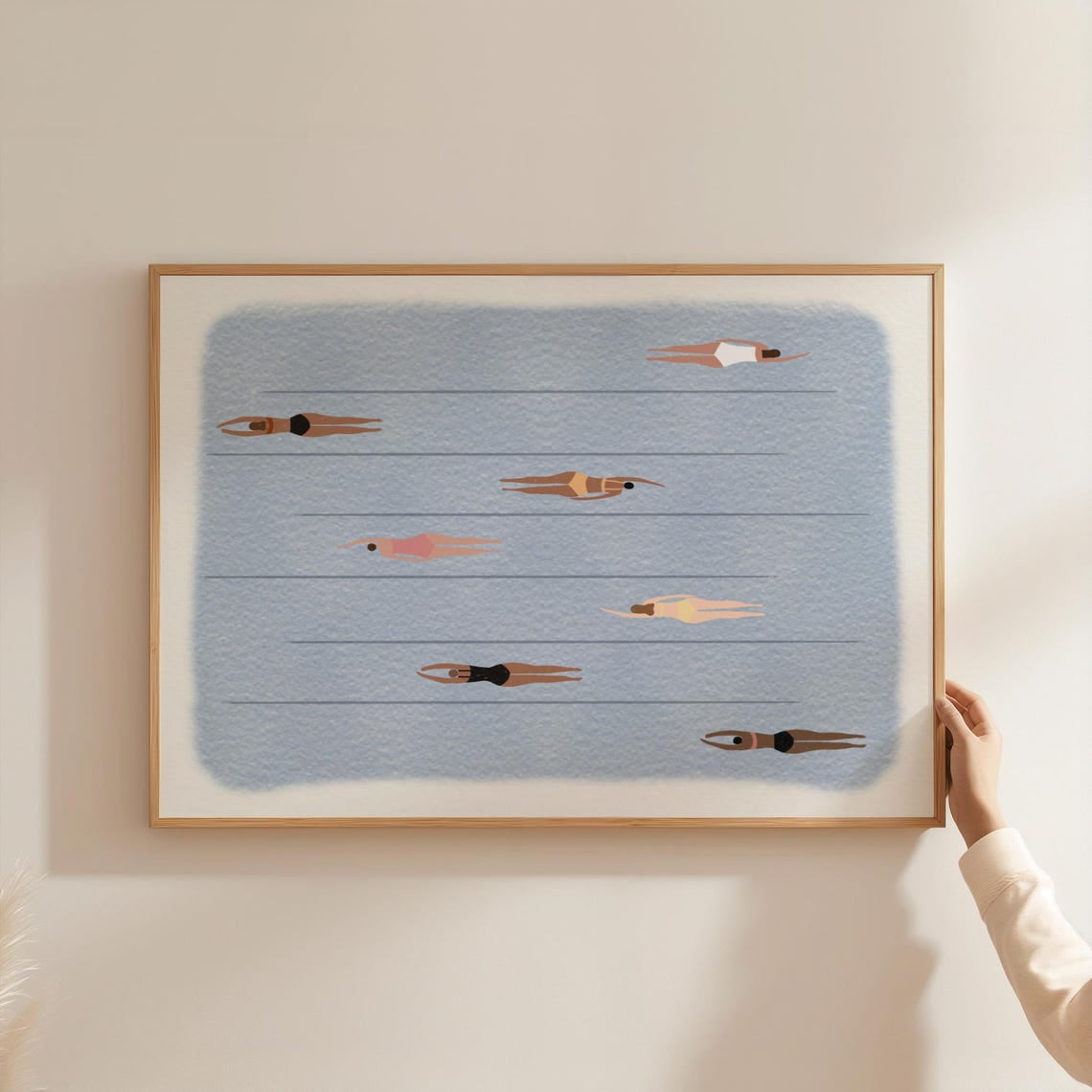 Modroom Horizontal Swimming Pool Poster, Women Swimming In Pool Art ...