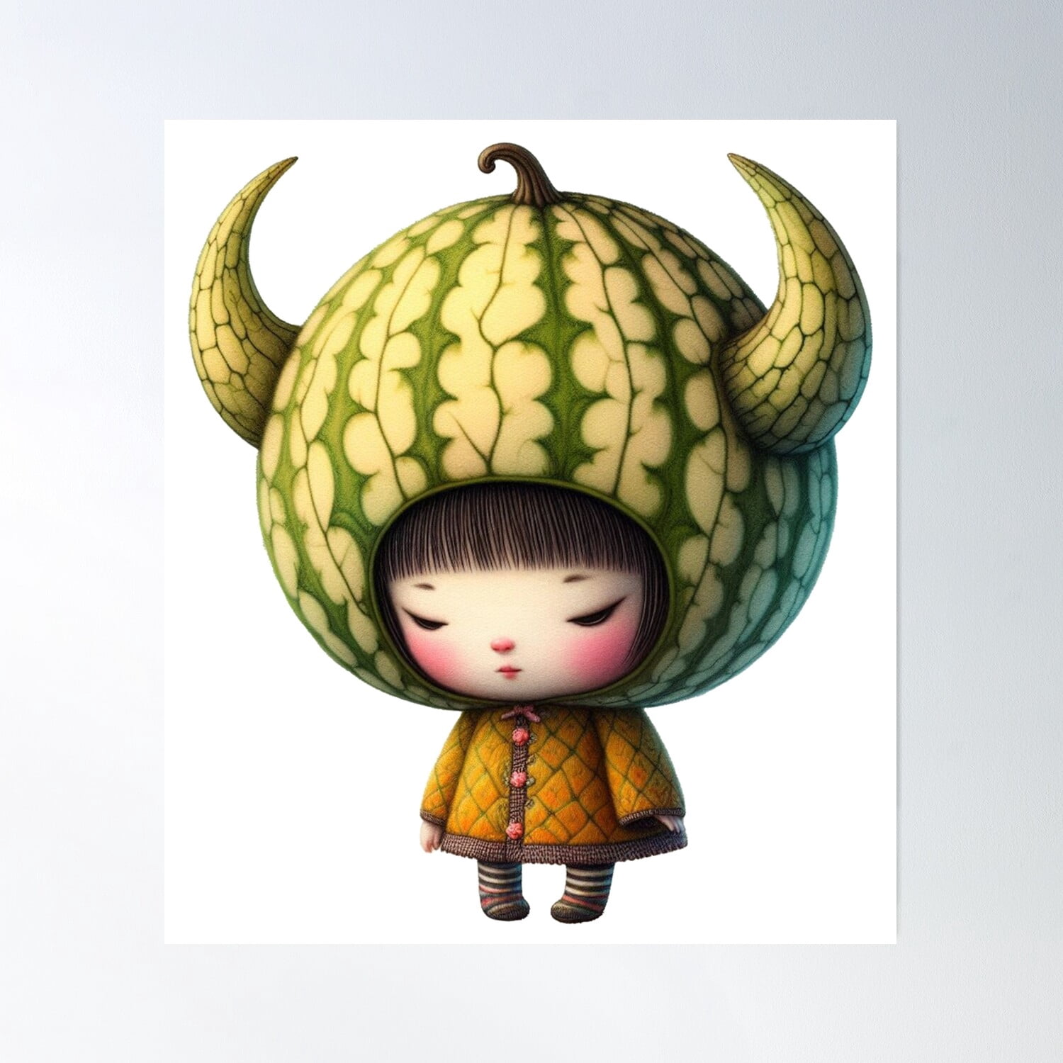 Modroom Horned Melon Girl Poster Wall Art, Modern Wall Decor, 12x18 ...