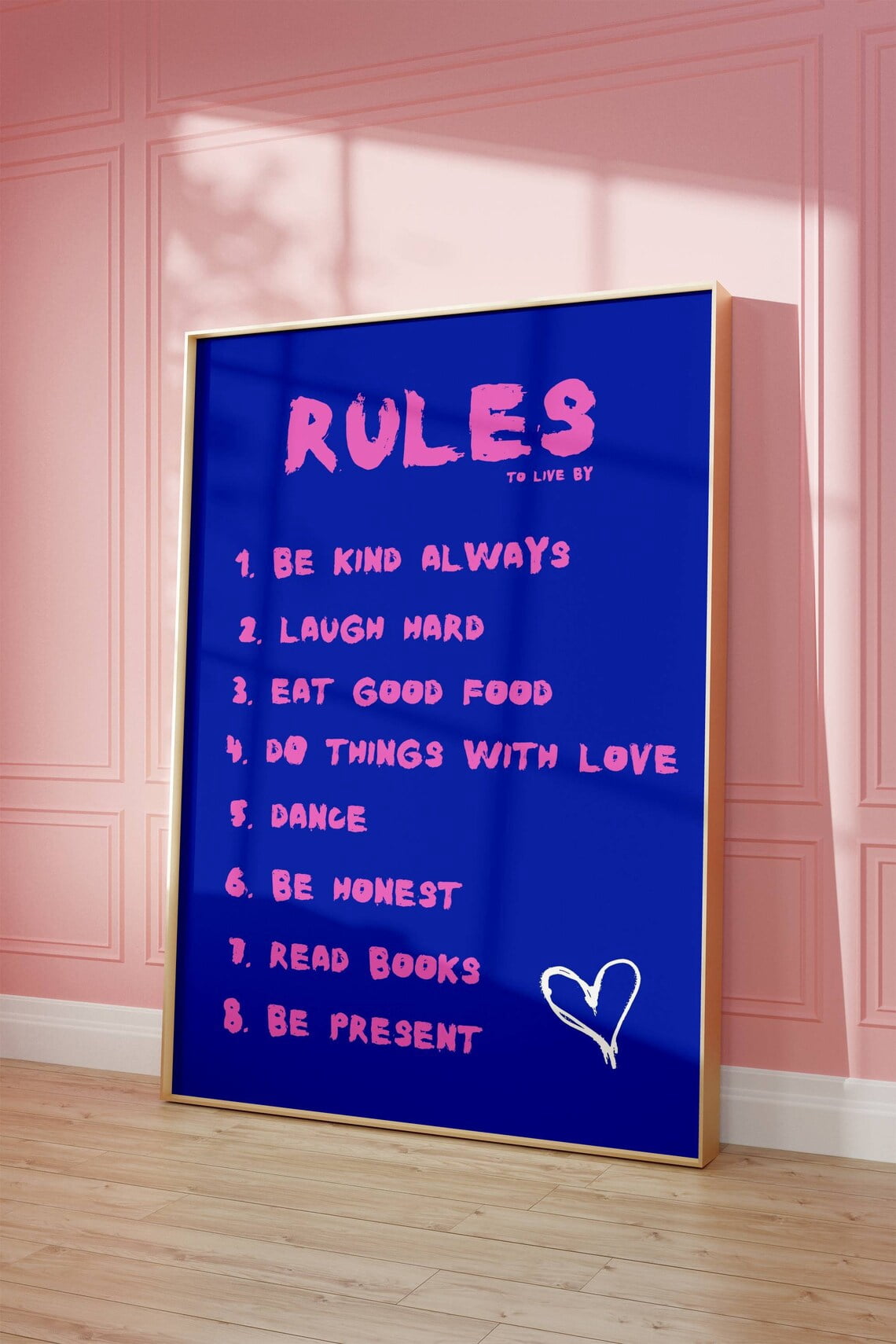 Modroom House Rules Poster, Maximalist Poster, Trendy Wall Art, Pink ...