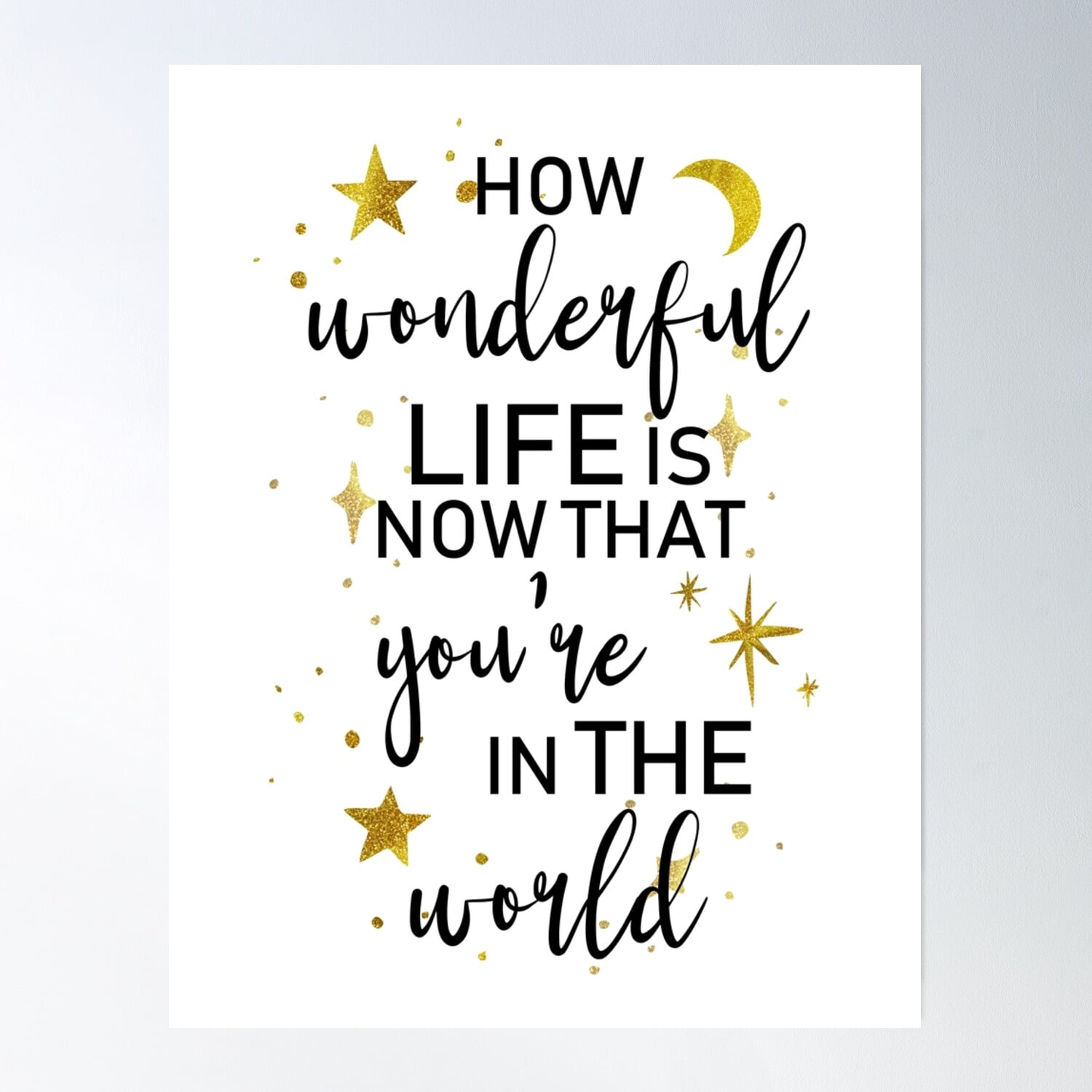 Modroom How Wonderful Life Is Poster Wall Art, Modern Wall Decor, 8x12 ...