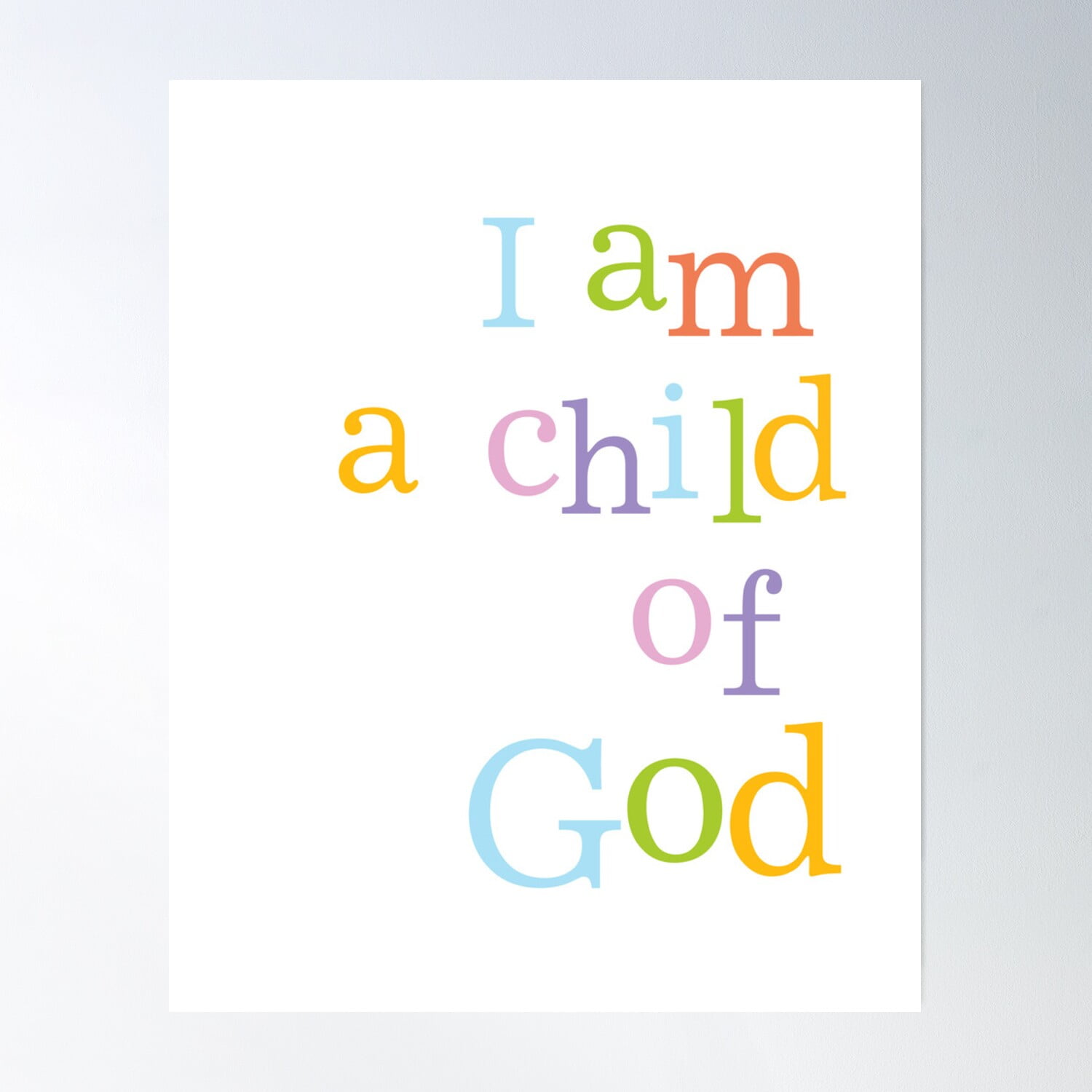 Modroom I Am A Child Of God Poster Wall Art, Modern Wall Decor, 24x36 ...