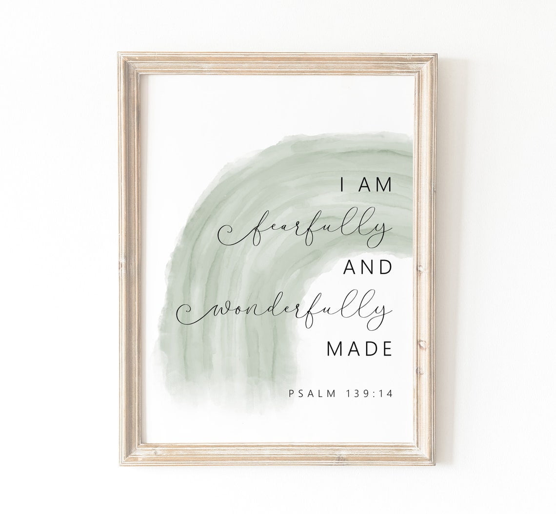 Modroom I Am Fearfully and Wonderfully Made Poster – Psalm 139:14 ...