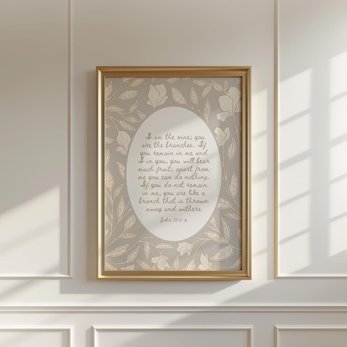 Modroom I Am The Vine Vintage Scripture Print Farmhouse Aesthetic ...