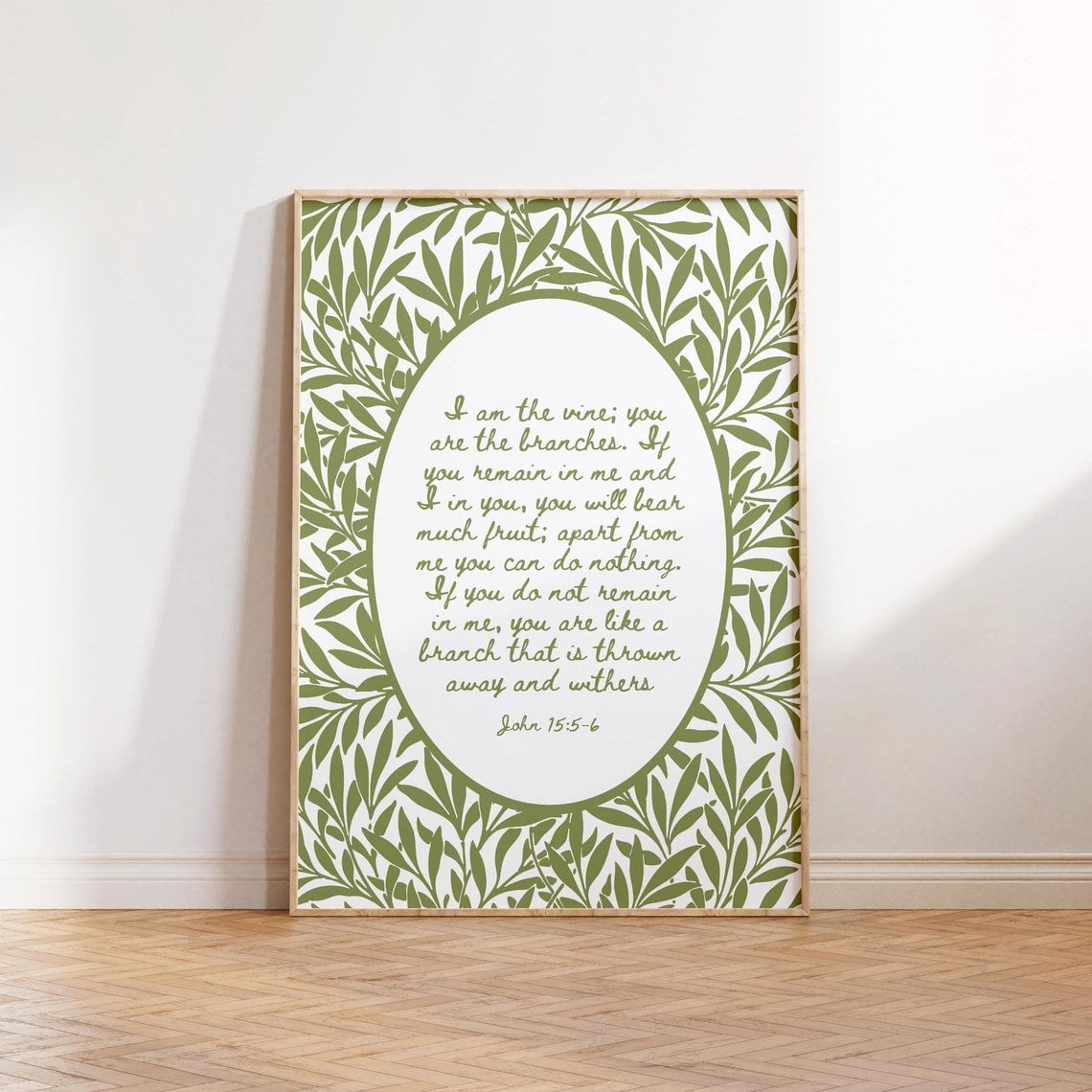Modroom I Am The Vine You Are The Branches Bible Verse Print Modern ...