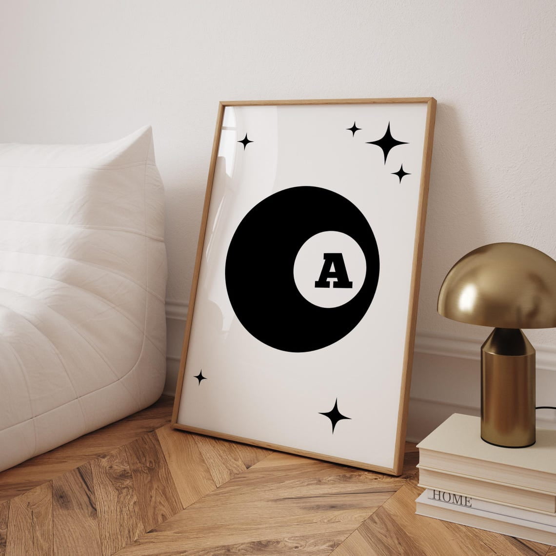Modroom Initial Wall Art Trendy Pool Ball Poster Aesthetic Dorm Room ...