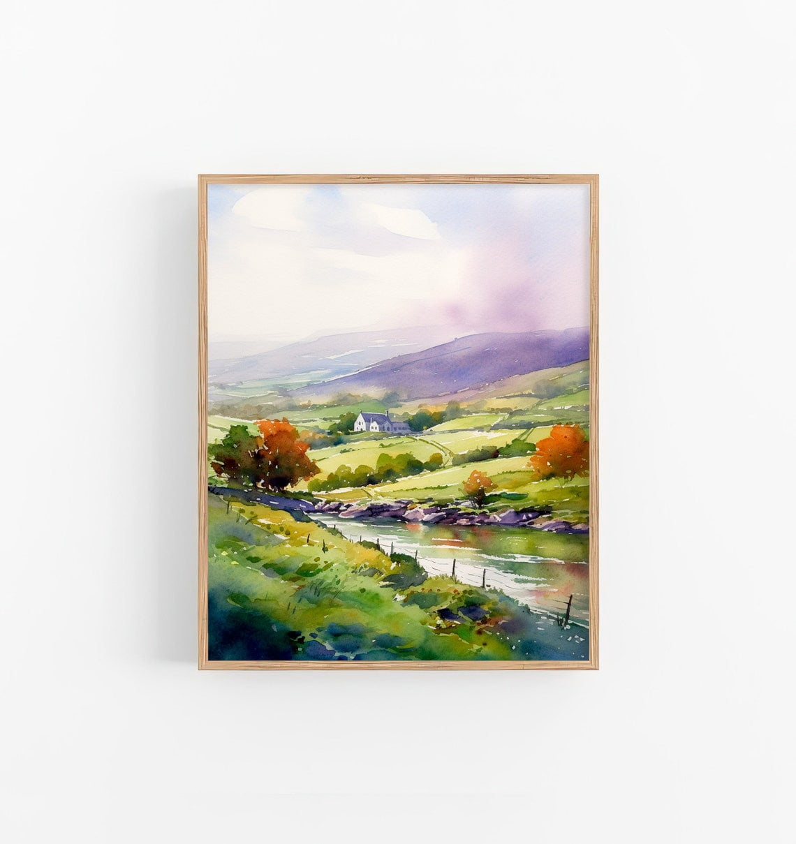 Modroom Irish Farm Watercolor Painting Ireland Landscape Art Print ...