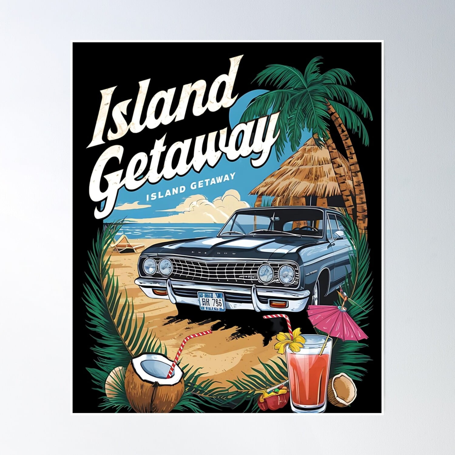 Modroom Island Getaway Poster Wall Art, Modern Wall Decor, 8x12 ...