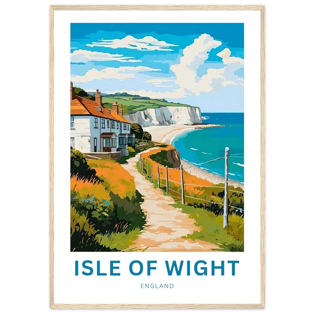 Modroom Isle Of Wight Travel Print Isle Of Wight Poster England Wall ...