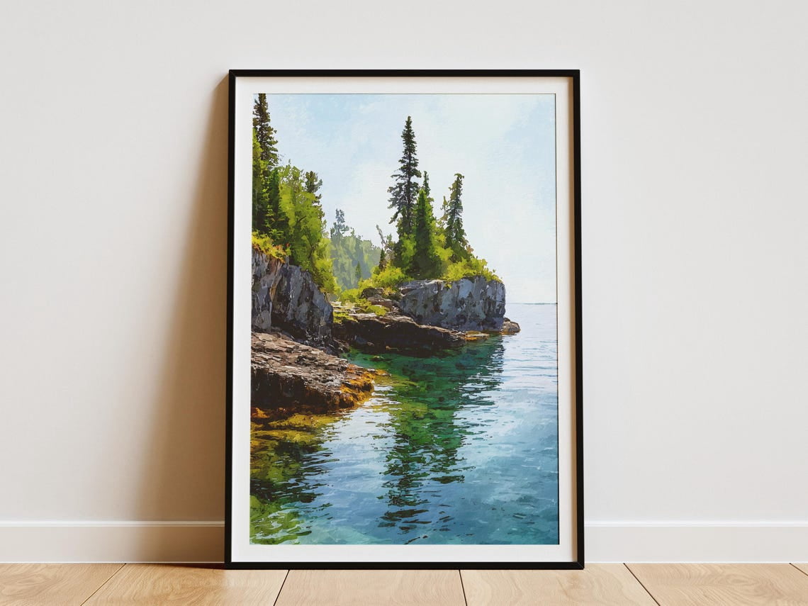 Modroom Isle Royale National Park Poster Vintage Style Travel Print ...