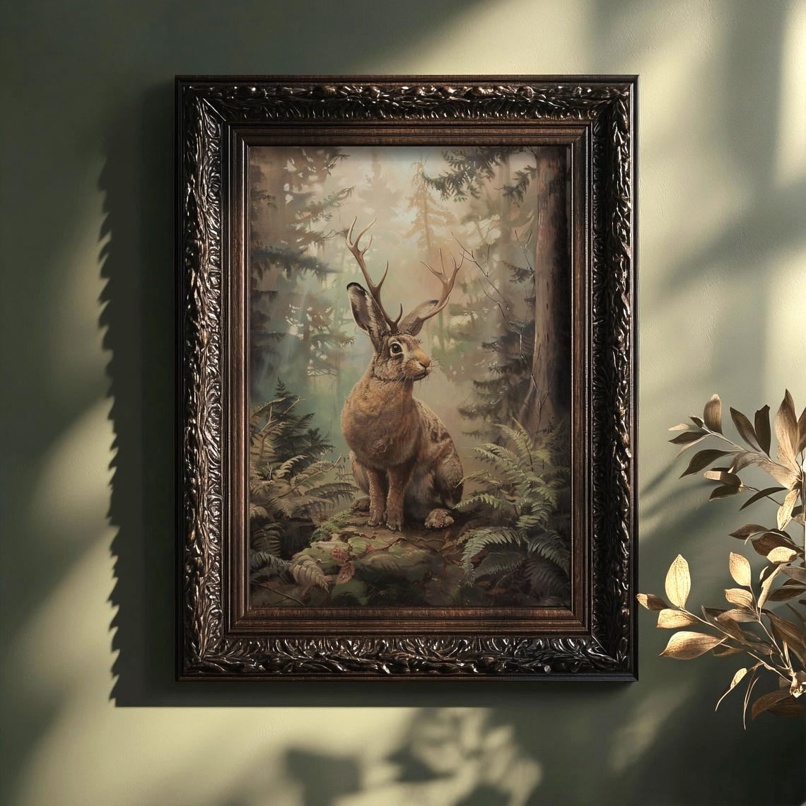 Modroom Jackalope Poster Mythology Folklore Whimsical Vintage ...