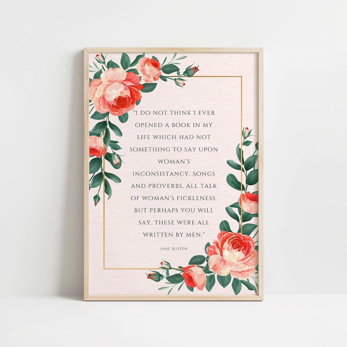 Modroom Jane Austen Reading Quote Wall Art, Persuasion Print, Famous ...