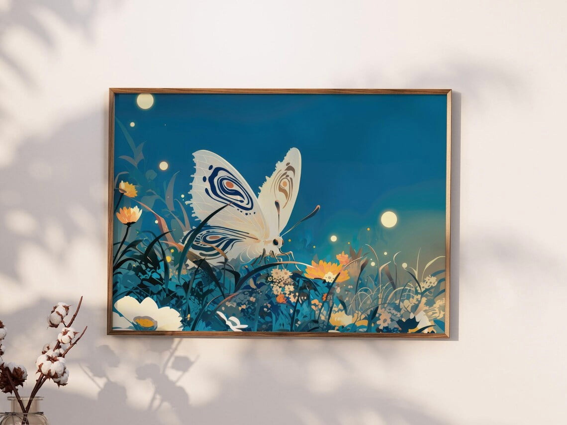 Modroom Japanese Butterfly Spirit Wall Art, Chocho Yokai Folktale ...