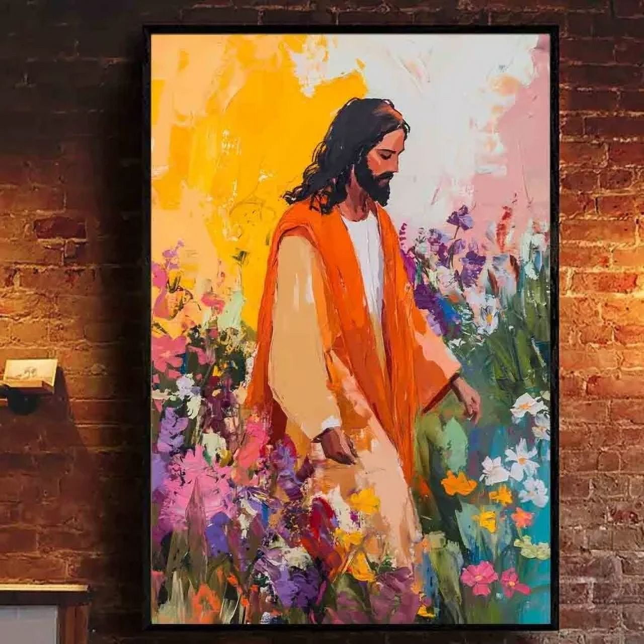 Modroom Jesus Is Standing Bright Flower Colorful Garden Christian God ...