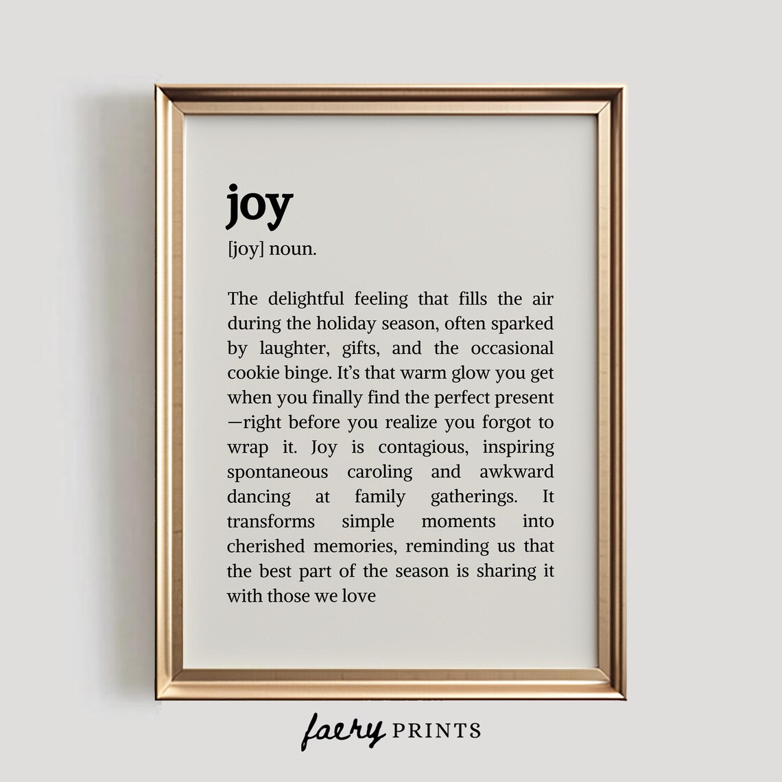 Modroom Joy Definition Print | Holiday Wall Art | Festive | Cheerful ...