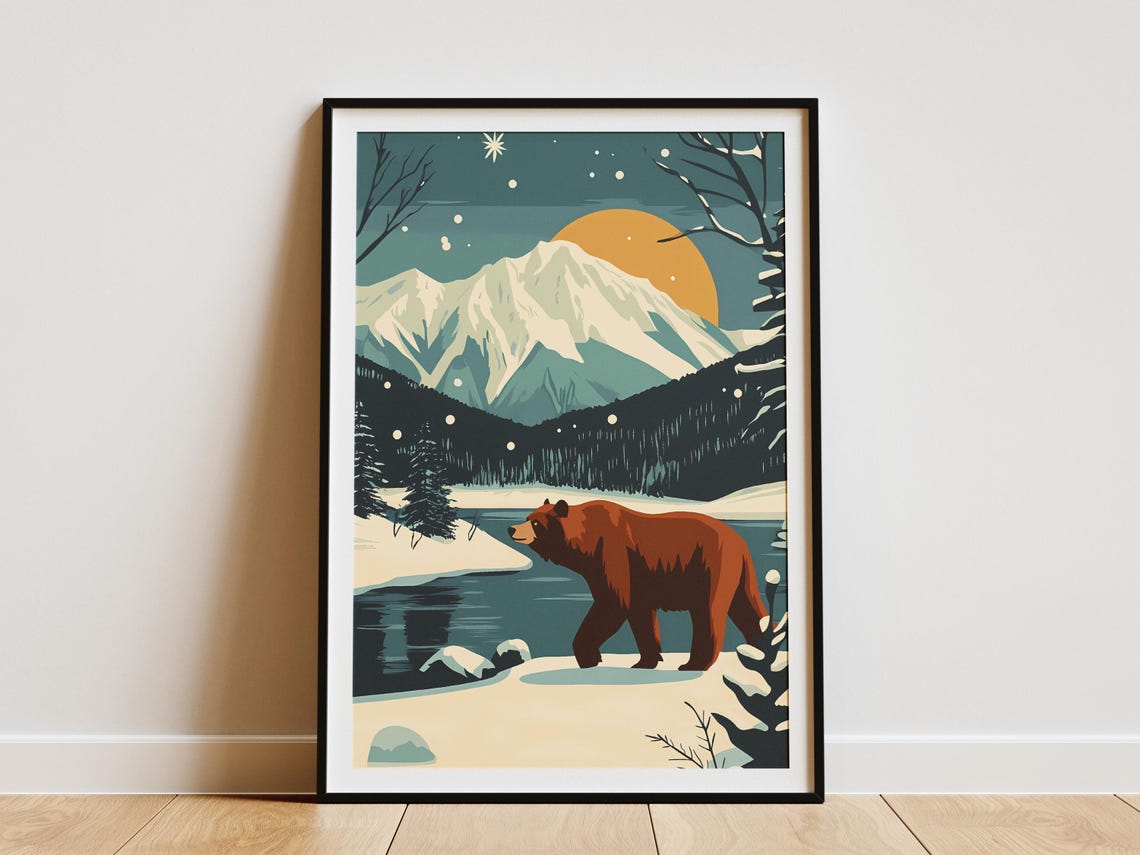 Modroom Katmai National Park Bear Winter Poster Alaska National Park ...