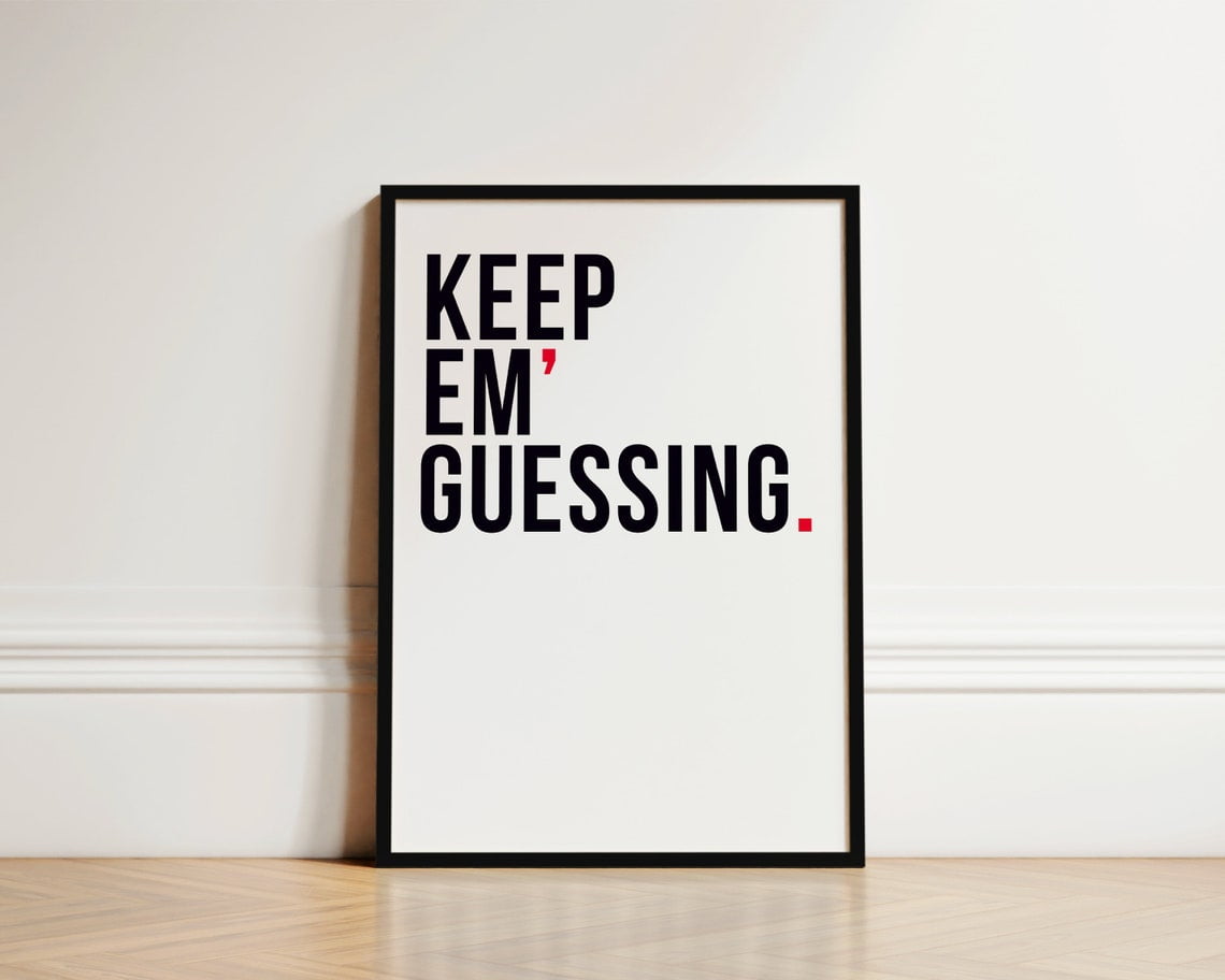 Modroom Keep Em' Guessing Print, Bedroom Print, Aesthetic Wall Art, Neutral Bedroom Decor ...