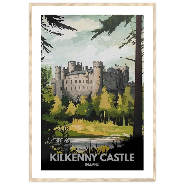 Modroom Kilkenny Castle Print Kilkenny Castle Travel Poster Ireland ...