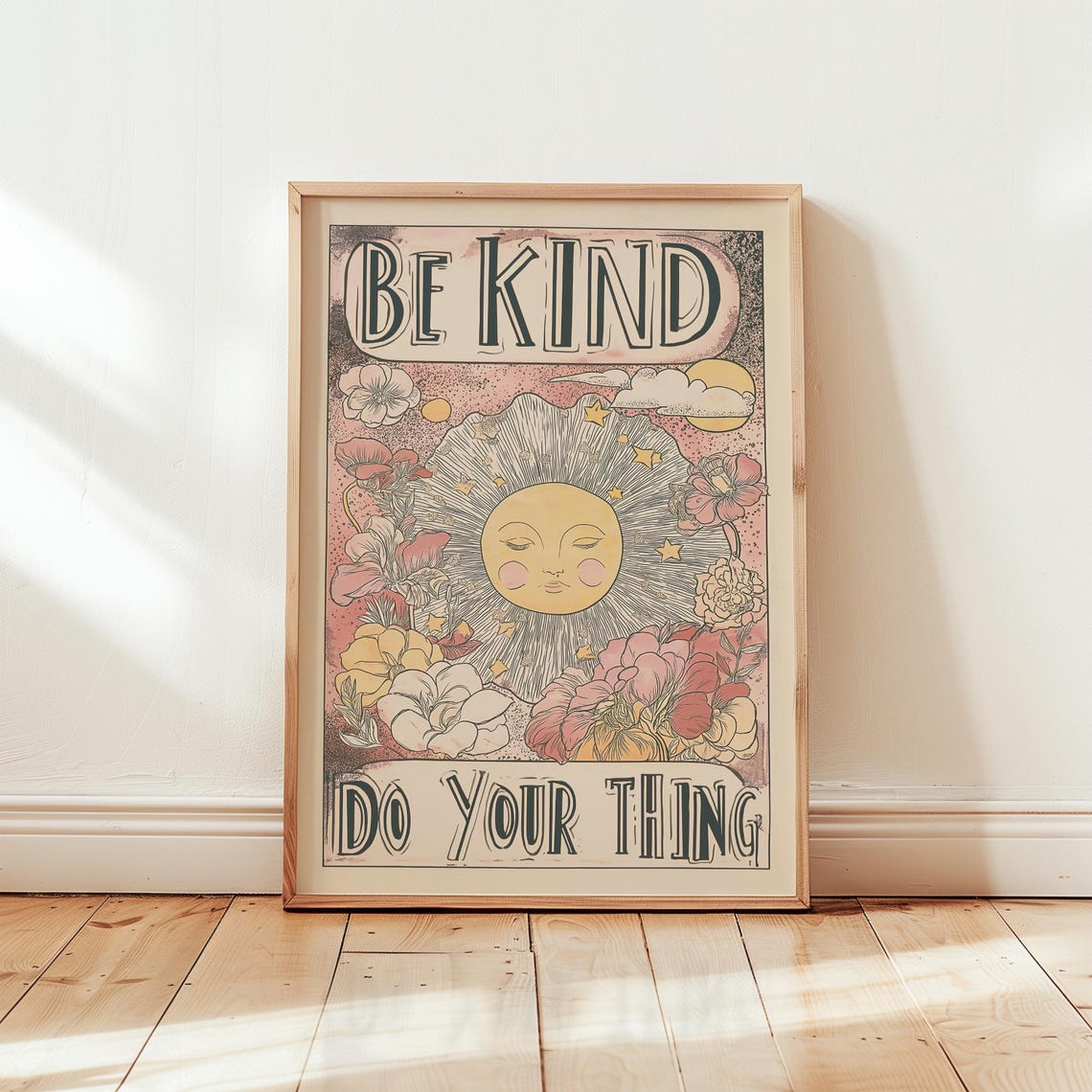 Modroom Be Kind Wall Art Do Your Thing Poster, Retro Hippie Print ...
