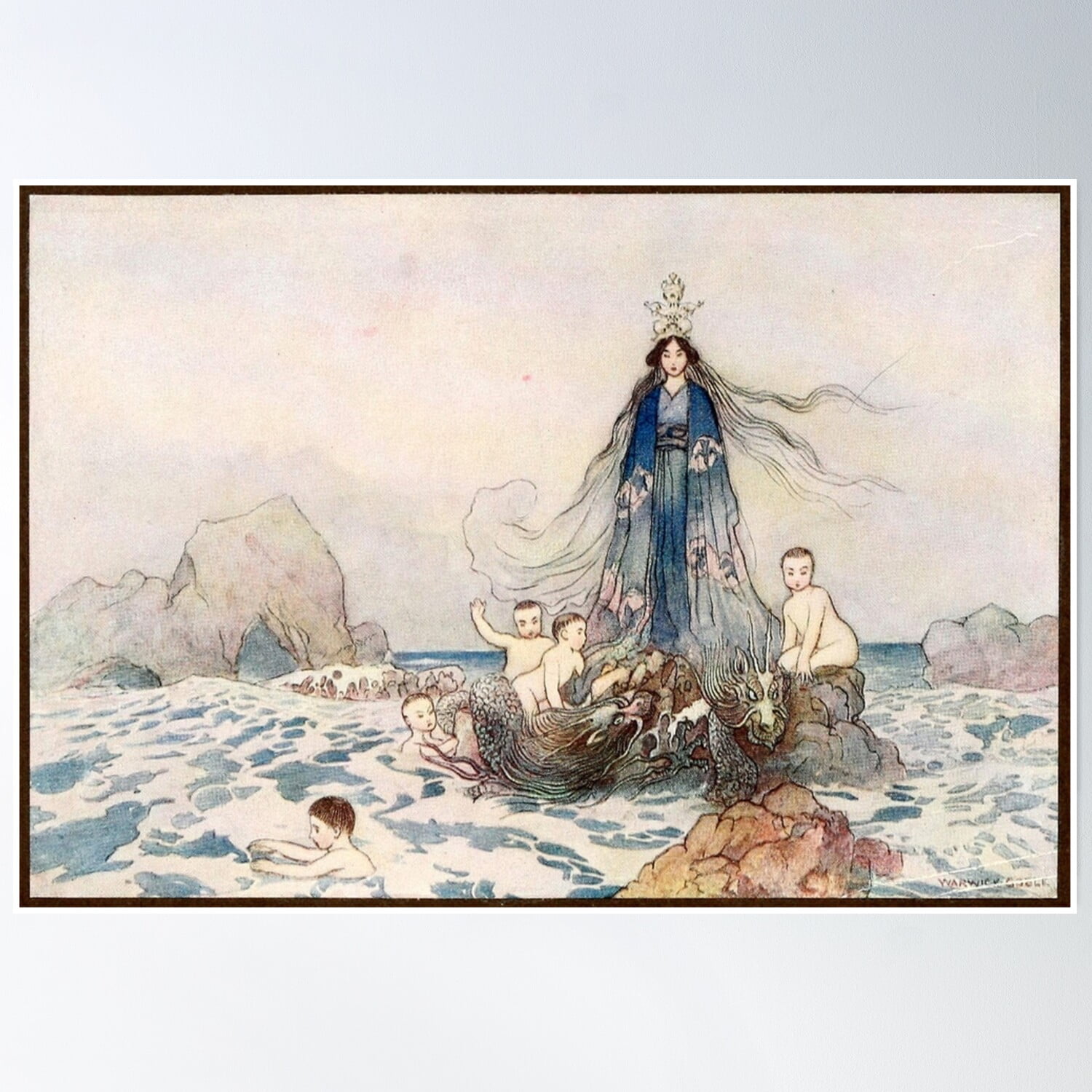 Modroom Lady Of The Water Illustration - Warwick Goble Poster Wall Art ...