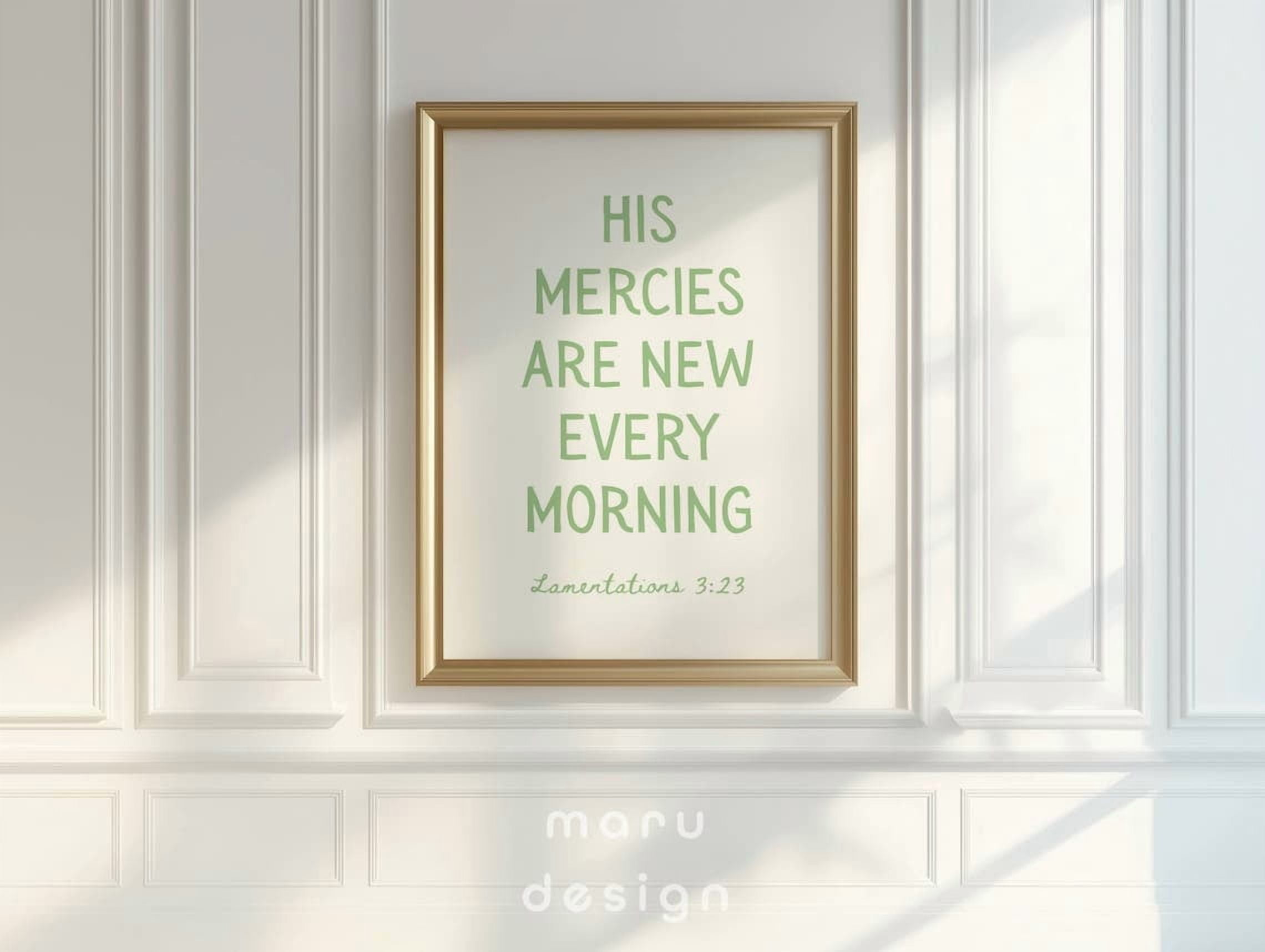 Modroom Lamentations 3:23 Wall Art, Minimalist Christian Decor, Bible ...