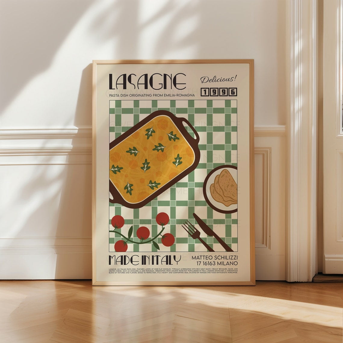 Modroom Lasagne Print, Kitchen Poster, Kitchen Print, Kitchen Decor ...
