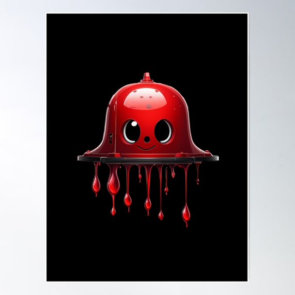 Modroom Laughing Welcome: Mechanical Red Ghost Poster, Modern Decor ...