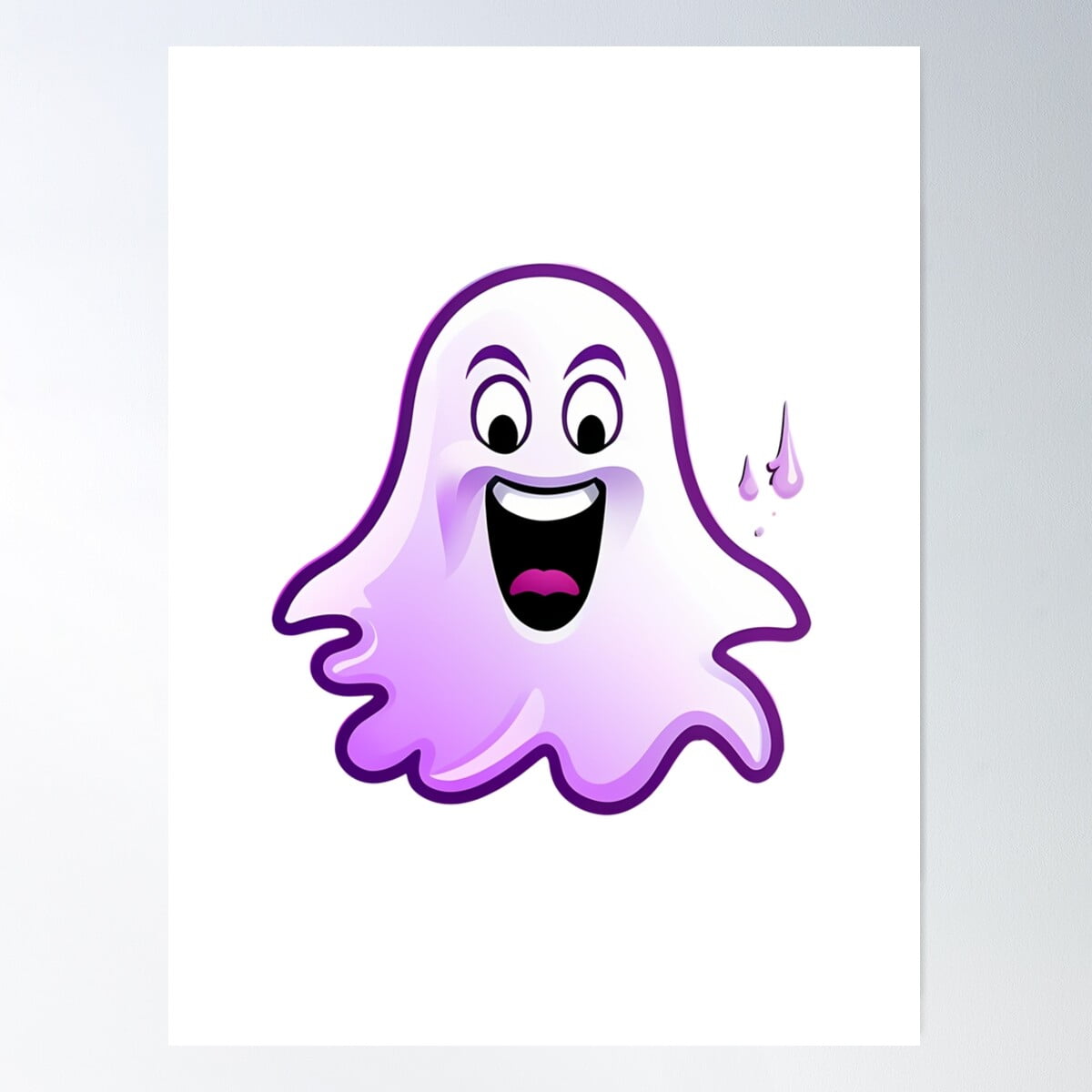 Modroom Laughter In Pixels: Violet Ghost Poster, Modern Decor, 12x18 ...