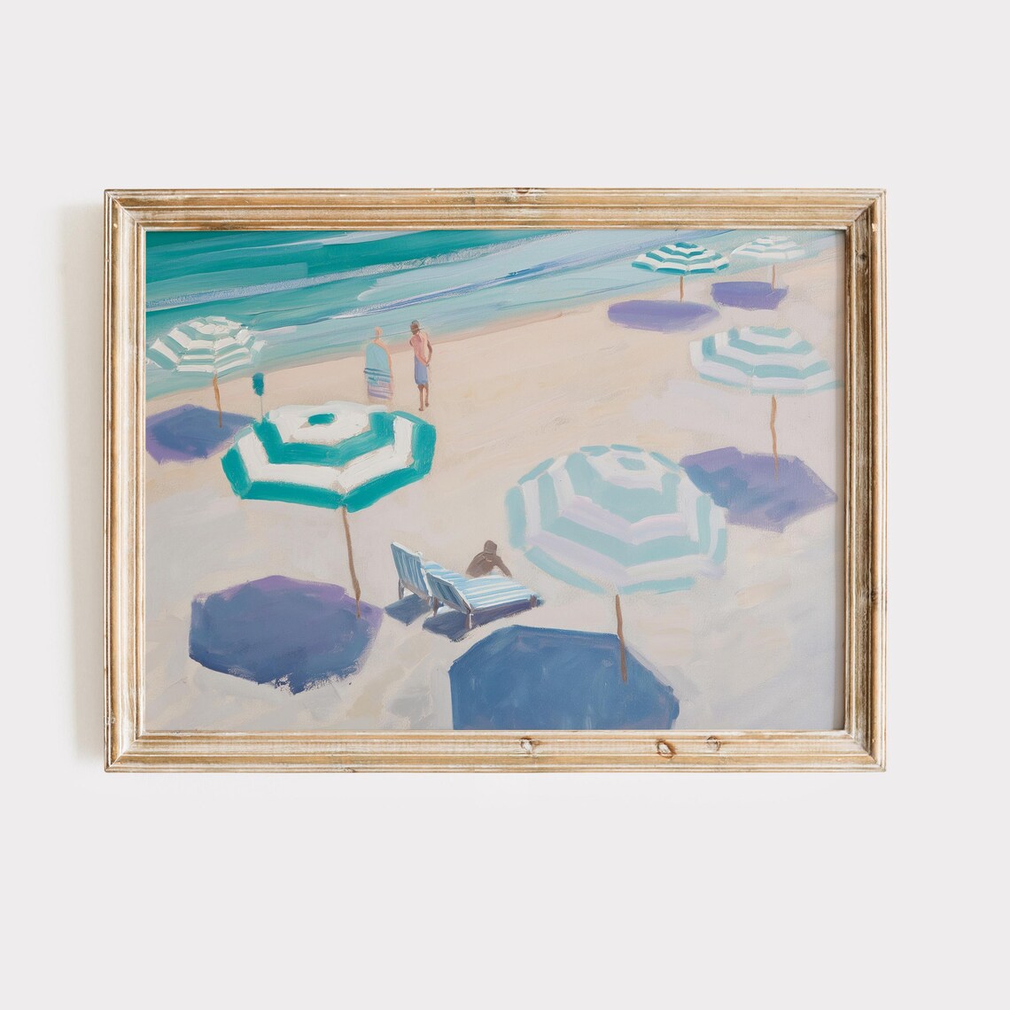 Modroom Lavender Beach Umbrellas Wall Art | Purple Parasol Coastal ...