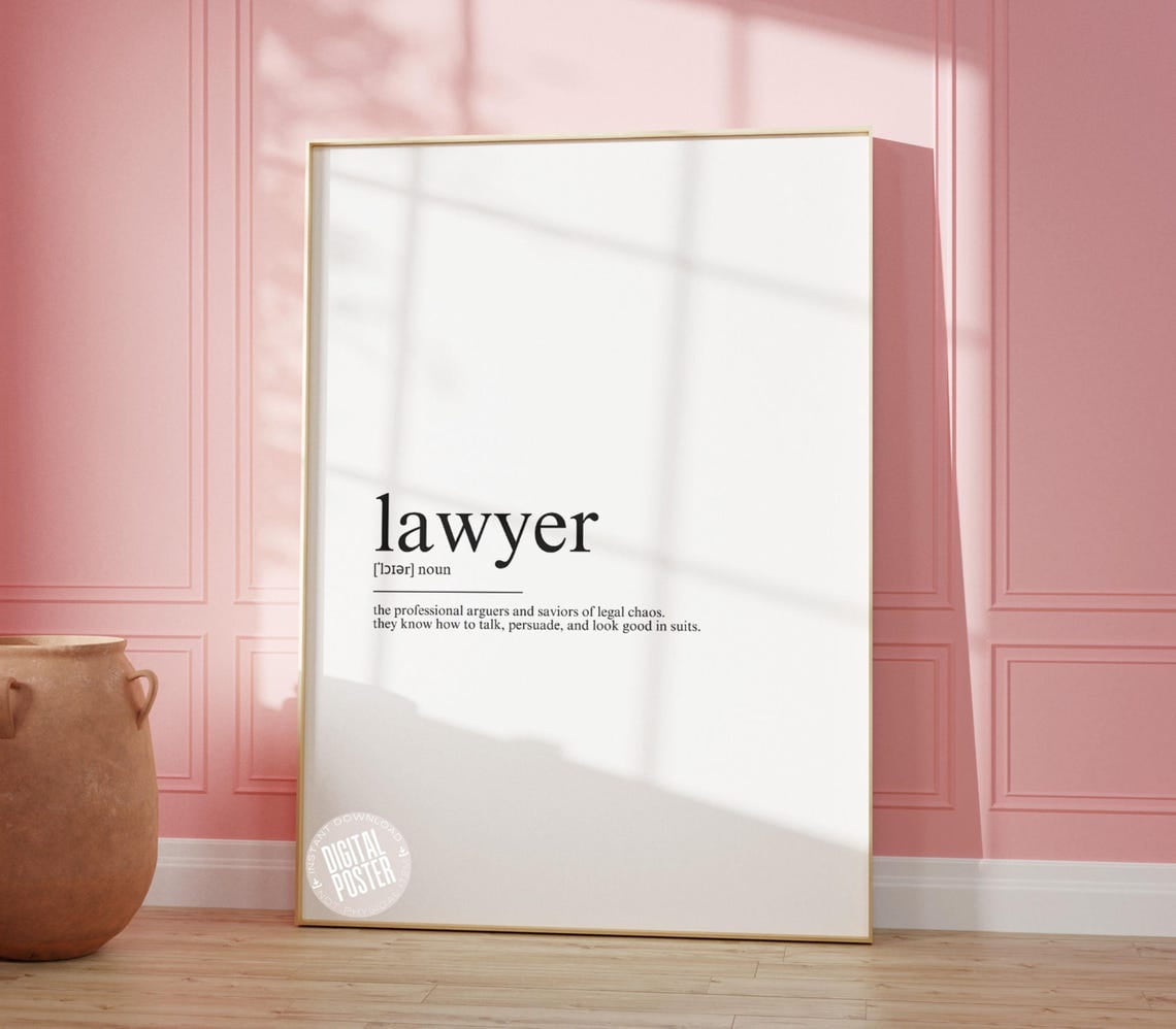 Modroom Lawyer Definition Poster – Professional Office Wall Art Print ...