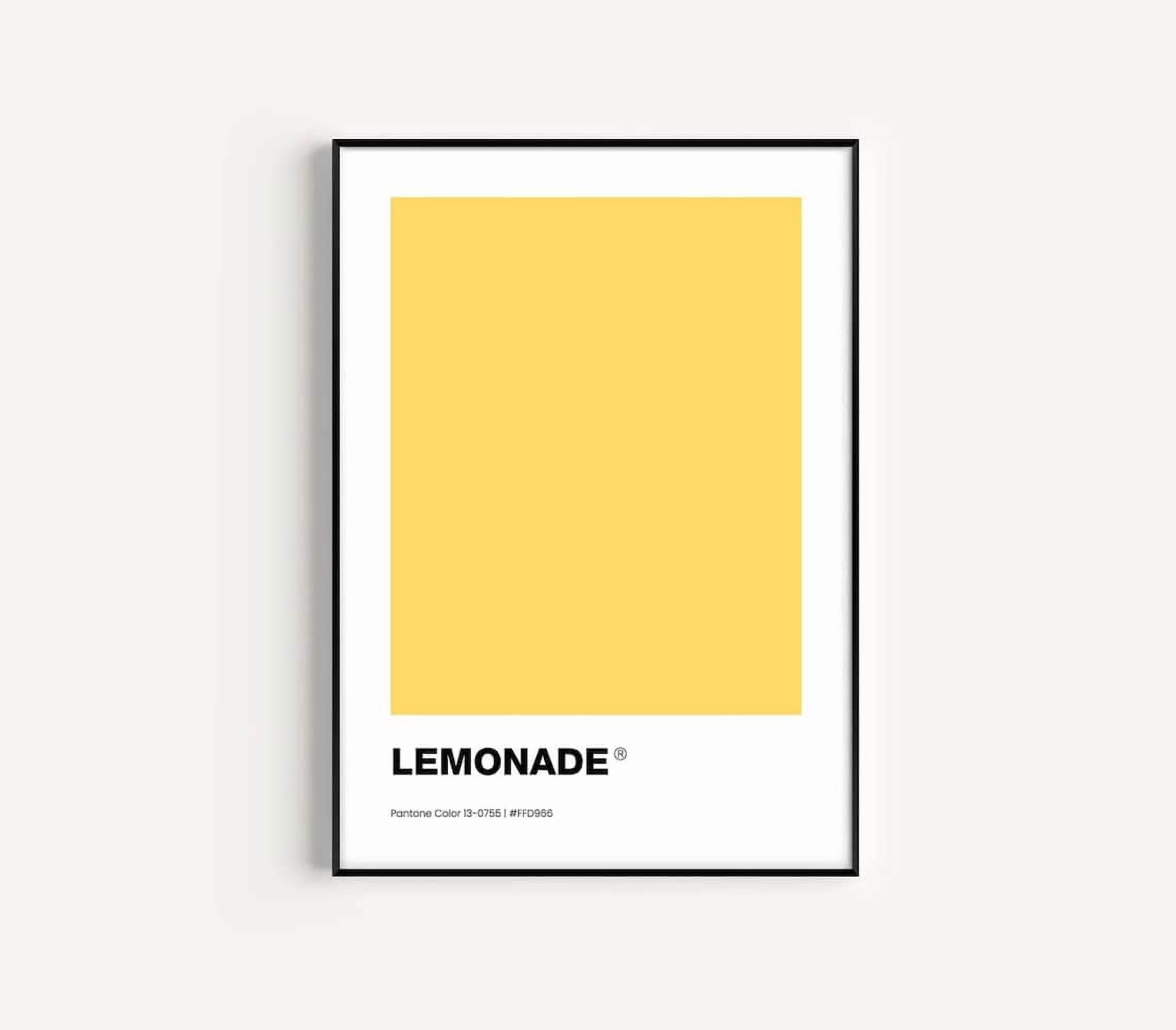 Modroom Lemonade Pantone Poster – Bright Yellow Color Swatch Wall Art ...