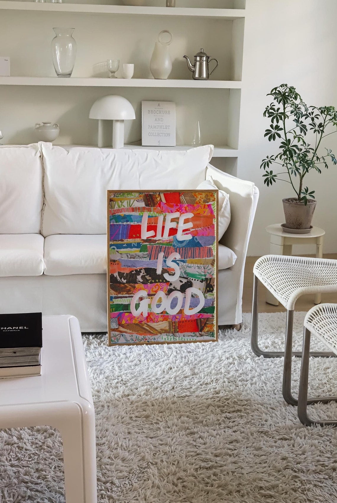 Modroom Life Is Good Collage Wall Art, Bar Cart Decor Vintage Style 70S ...