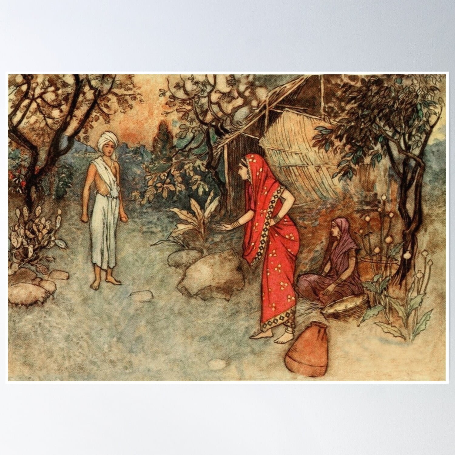 Modroom Life In Bengal Vintage Illustration - Warwick Goble Poster Wall ...