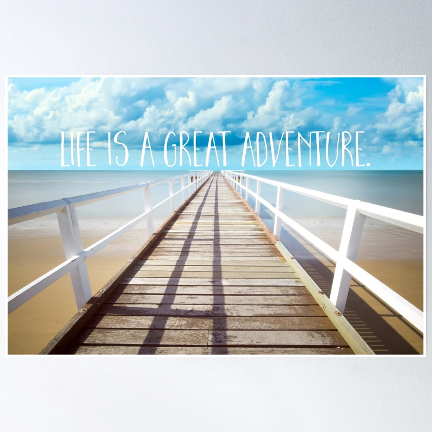 Modroom Life Is A Great Adventure, Coastal Text Art Poster Wall Art ...