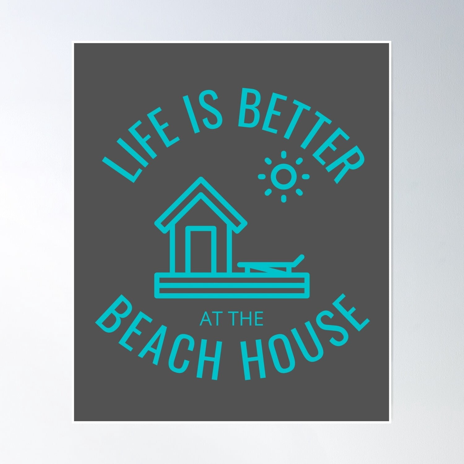 Modroom Life Is Better At The Beach House. Blue Text, Illustration ...