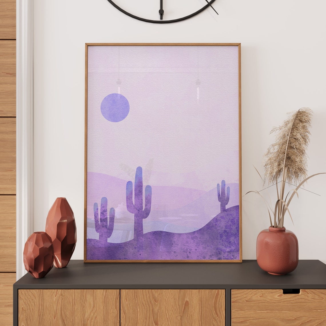 Modroom Lilac Wall Art Boho Wall Art Preppy Room Decor Cactus Wall Art ...