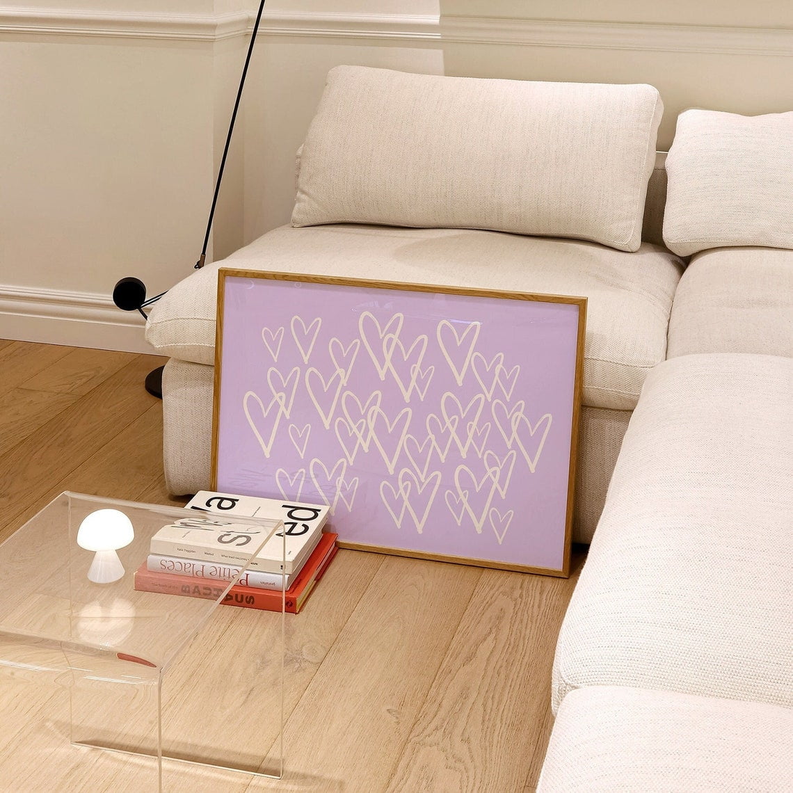 Modroom Lilac Wall Art Hearts Wall Art Lilac Art Prints Trendy Prints ...