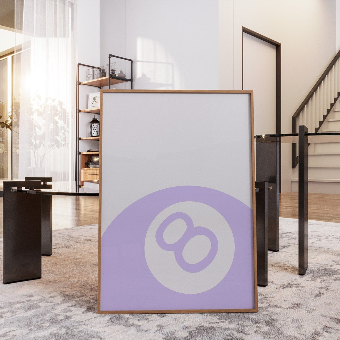 Modroom Lilac Wall Art Purple Wall Art Preppy Room Decor Eight Ball ...