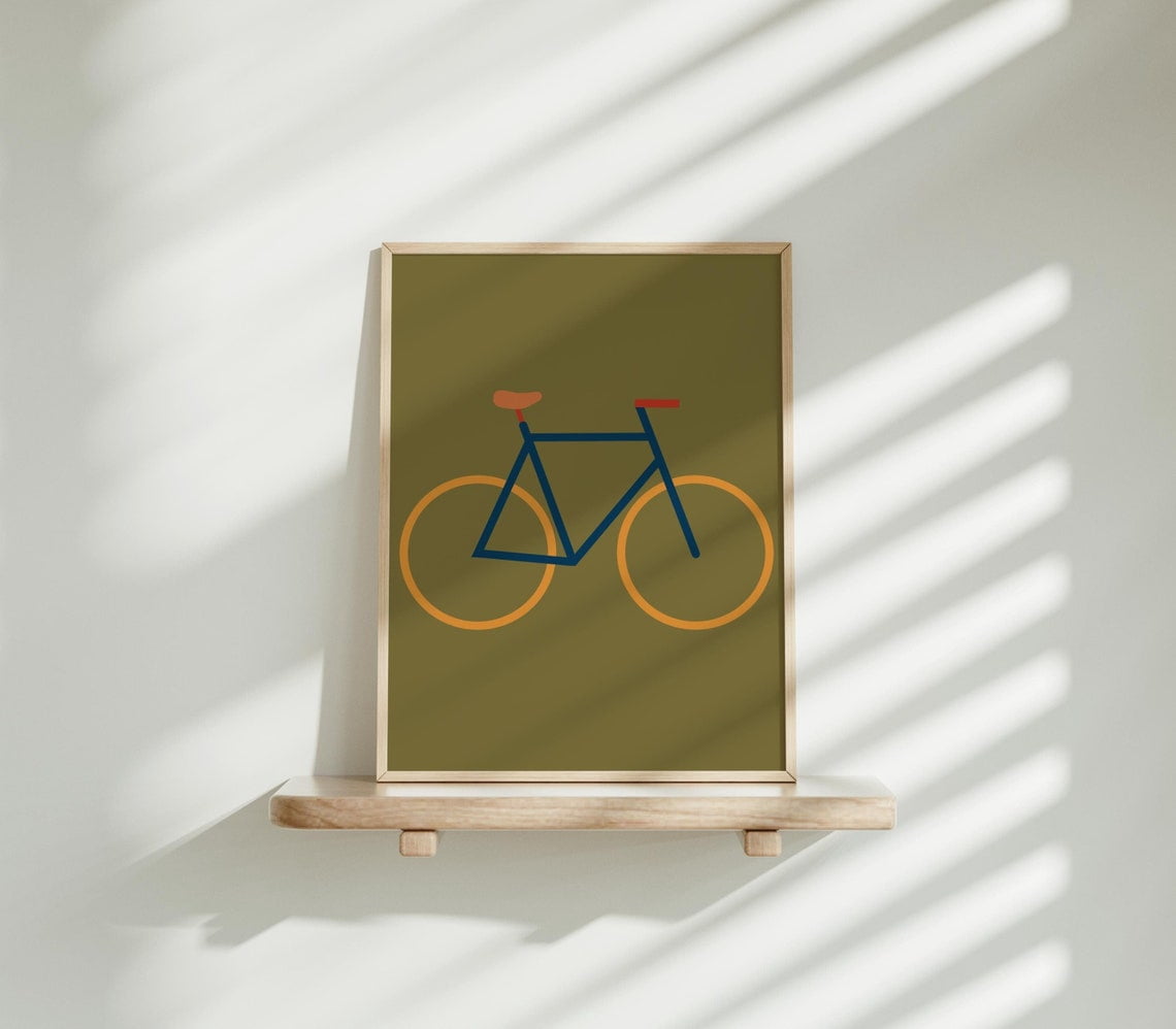 Modroom Line Art Bicycle Poster Road Bike Poster Gift For Biker Athlete ...
