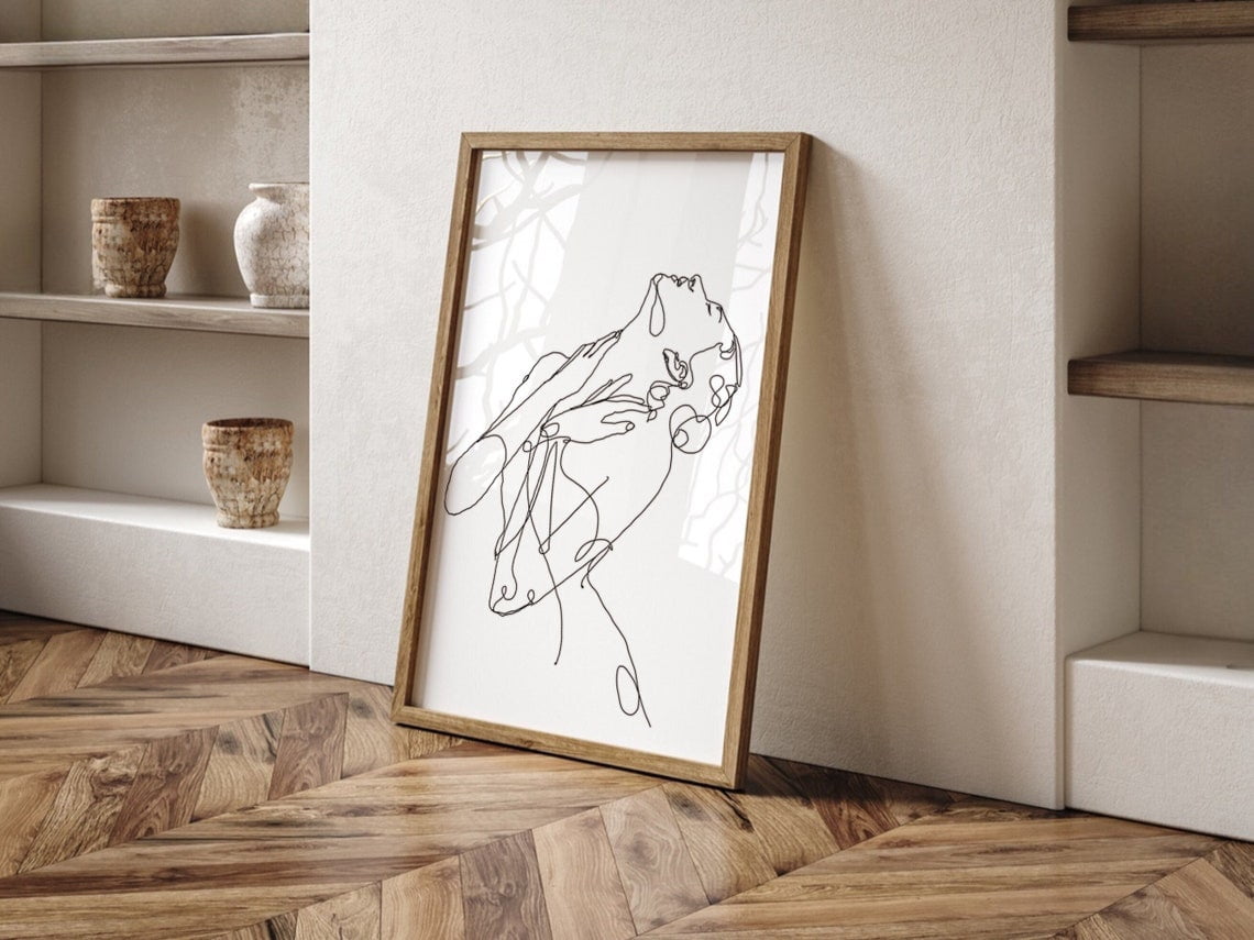 Modroom Line Art Female Print, Modern Line Art, Minimalist Woman Line ...