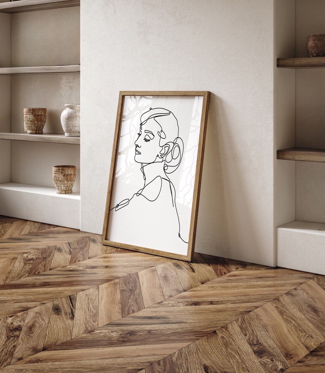 Modroom Line Art Woman Female Print, Modern Line Art, Minimalist Woman ...