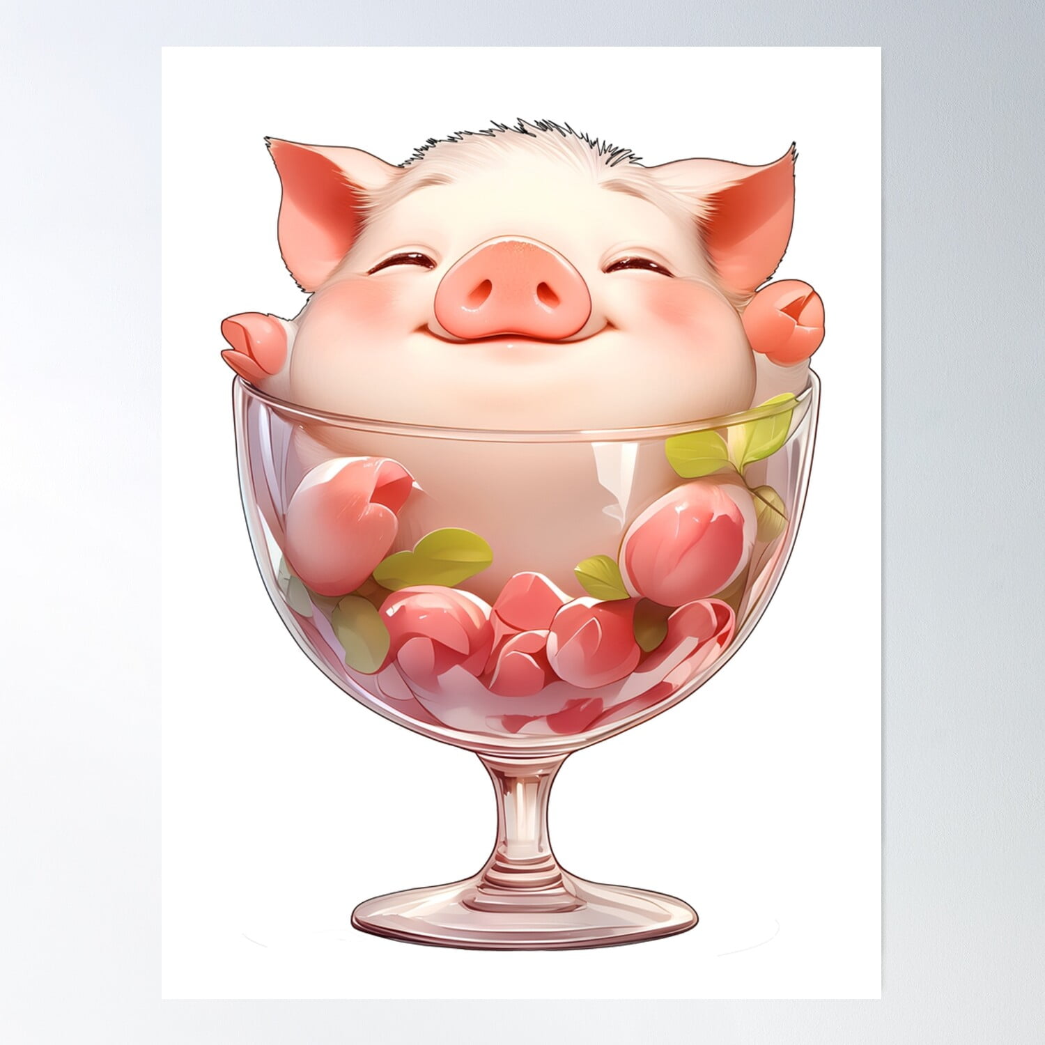 Modroom Little Pig'S Satisfying Bath Time Poster Wall Art, Modern Wall Decor, 12x18 UNFRAMED ...