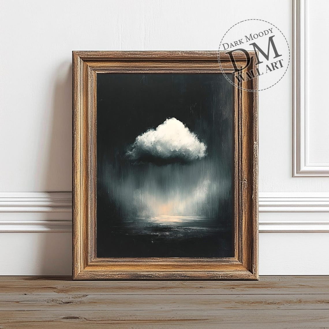 Modroom Lonely Cloud Dark Moody, Minimalist Atmospheric Art Print ...