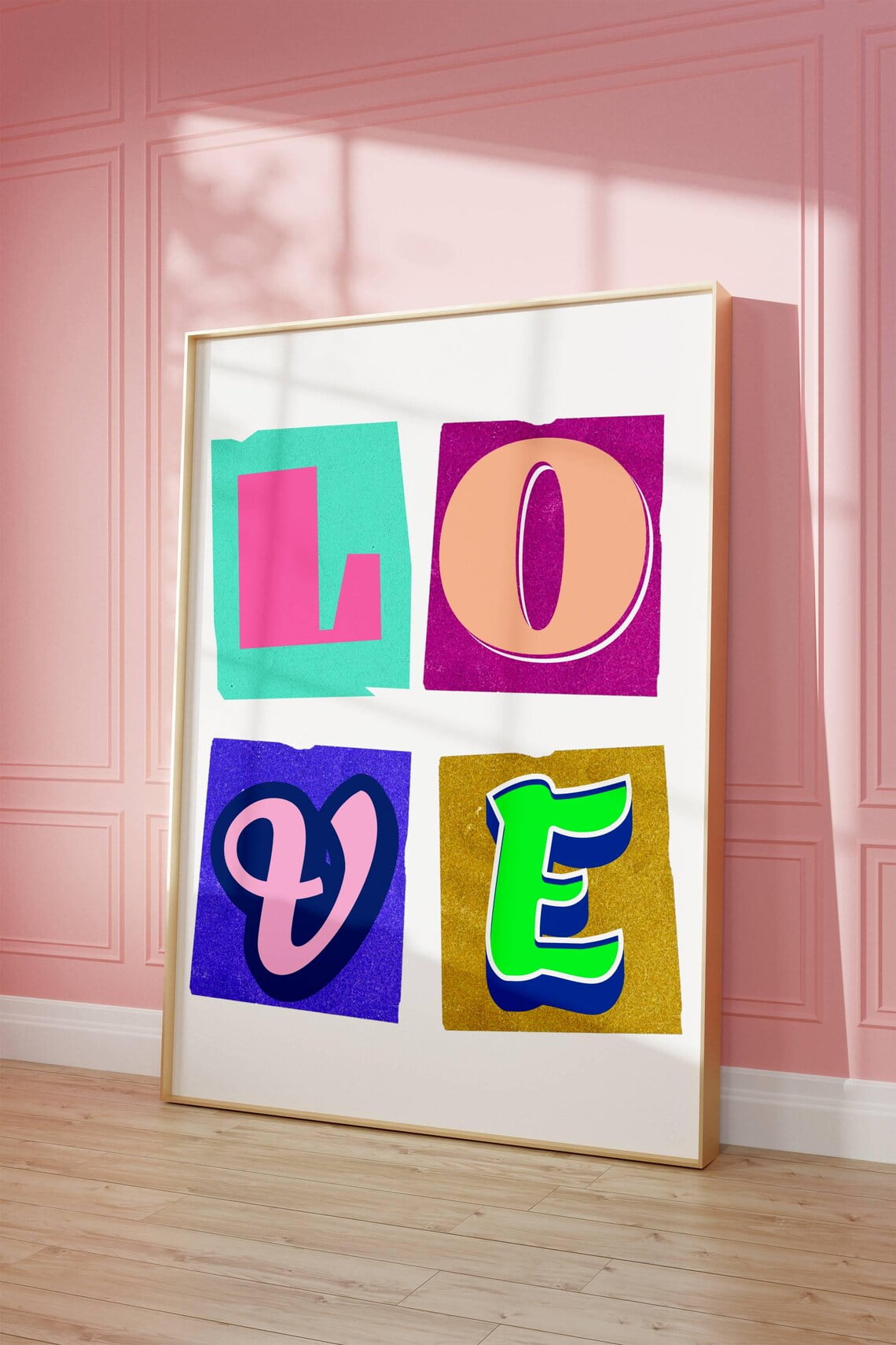 Modroom Love Poster, Chic Magazine Lettering Art, Perfect For Home ...