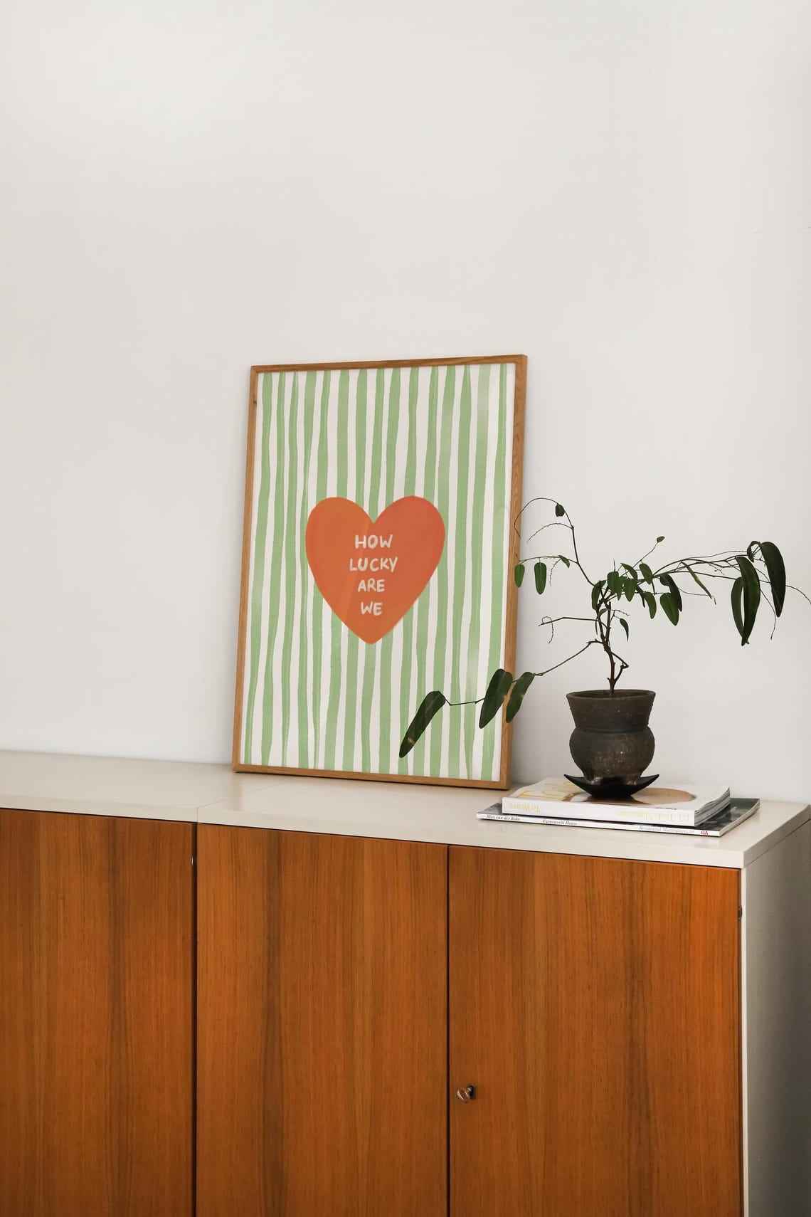 Modroom Love Poster Quote Print Pink Green Stripe 70S Retro Vintage ...